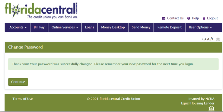 How do I change my Online Banking User ID or password?
